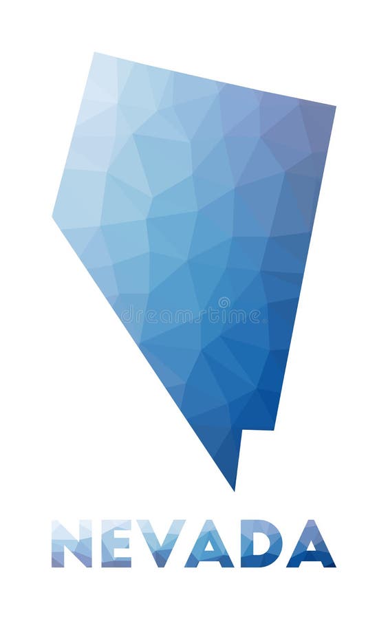 Low Poly Map of Nevada State USA. Polygonal Shape Vector Illustration ...