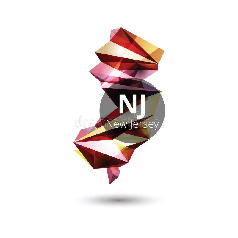 Low Poly Map of New Jersey State. Vector Illustration Decorative Design ...