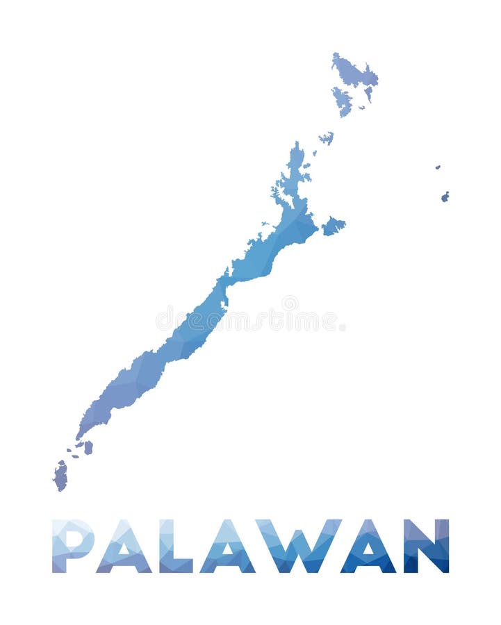 Low poly map of Palawan. stock vector. Illustration of border - 233699782