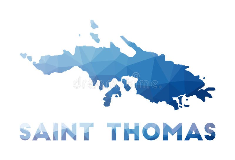 Low Poly Map of Saint Thomas. Stock Vector - Illustration of isolated ...