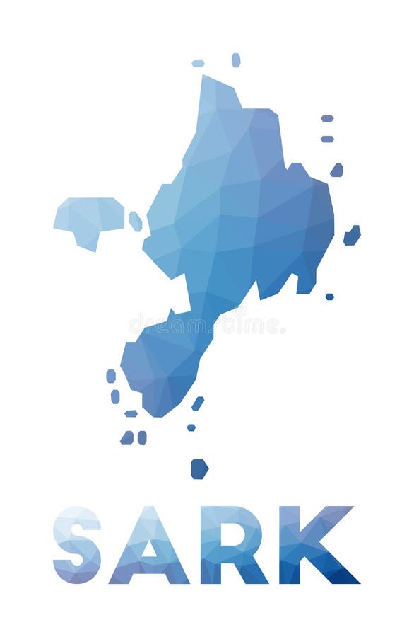Low poly map of Sark. stock vector. Illustration of bailiwick - 235971321