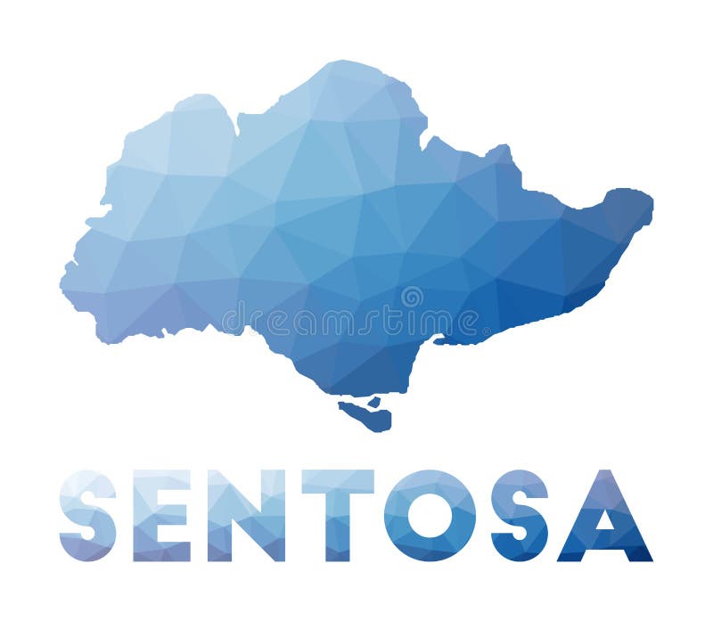 Low poly map of Sentosa. stock vector. Illustration of geometric ...