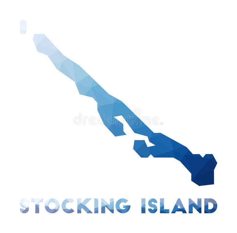 Low Poly Map of Stocking Island. Stock Vector - Illustration of ...