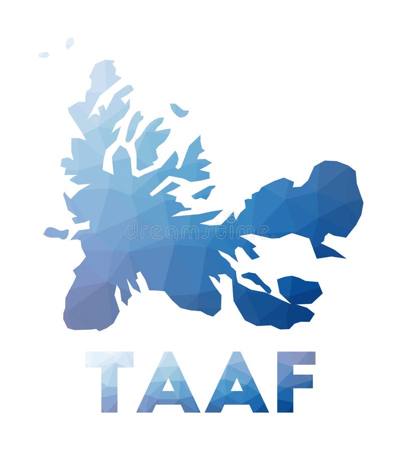Low poly map of TAAF. stock vector. Illustration of port - 235972586