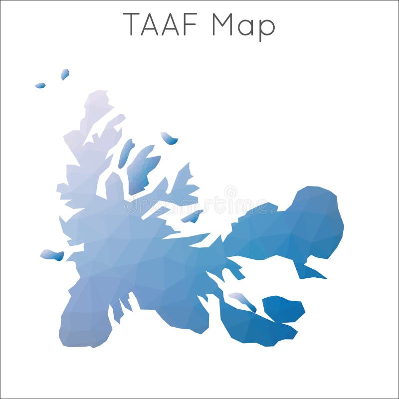 Low Poly map of TAAF. stock vector. Illustration of polygonal - 135780274