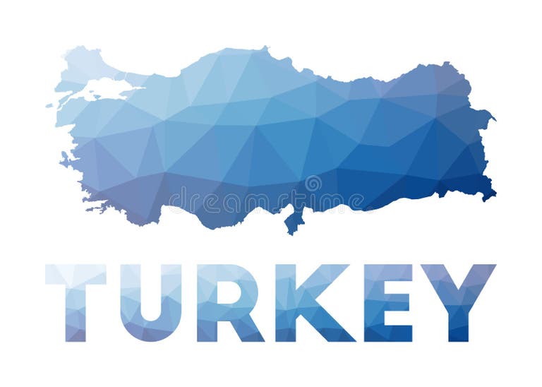 Low poly map of Turkey. stock vector. Illustration of ankara - 233312625