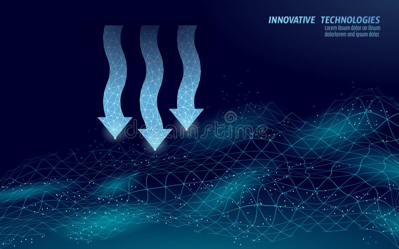 Low Poly Model Breathable Fabric Technology. Blue Wire Mesh Futuristic ...