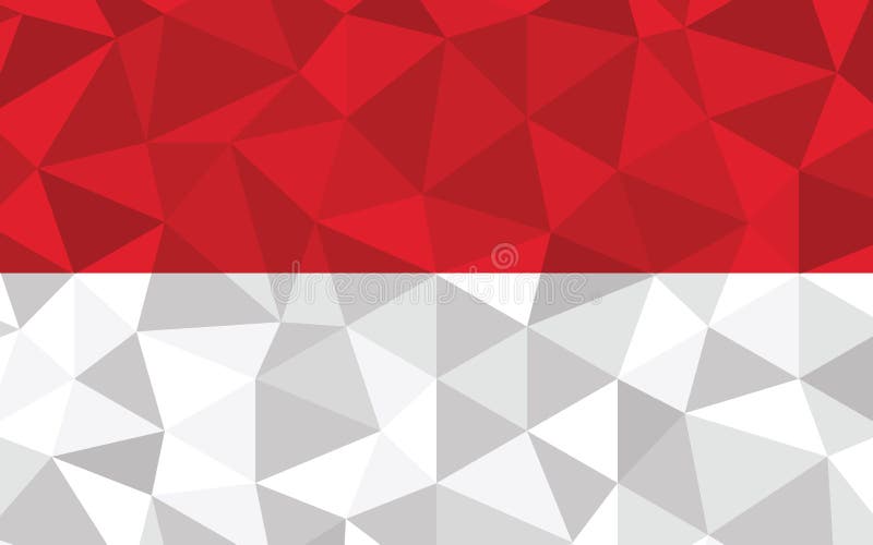 Low Poly Monaco Flag Vector Illustration. Triangular Monegasque Flag ...