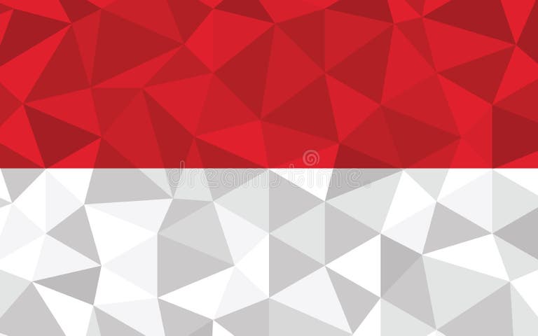 Low Poly Monaco Flag Vector Illustration. Triangular Monegasque Flag ...
