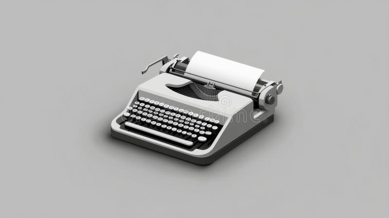 Low Poly Monochrome Typewriter on Gray Background Stock Illustration ...