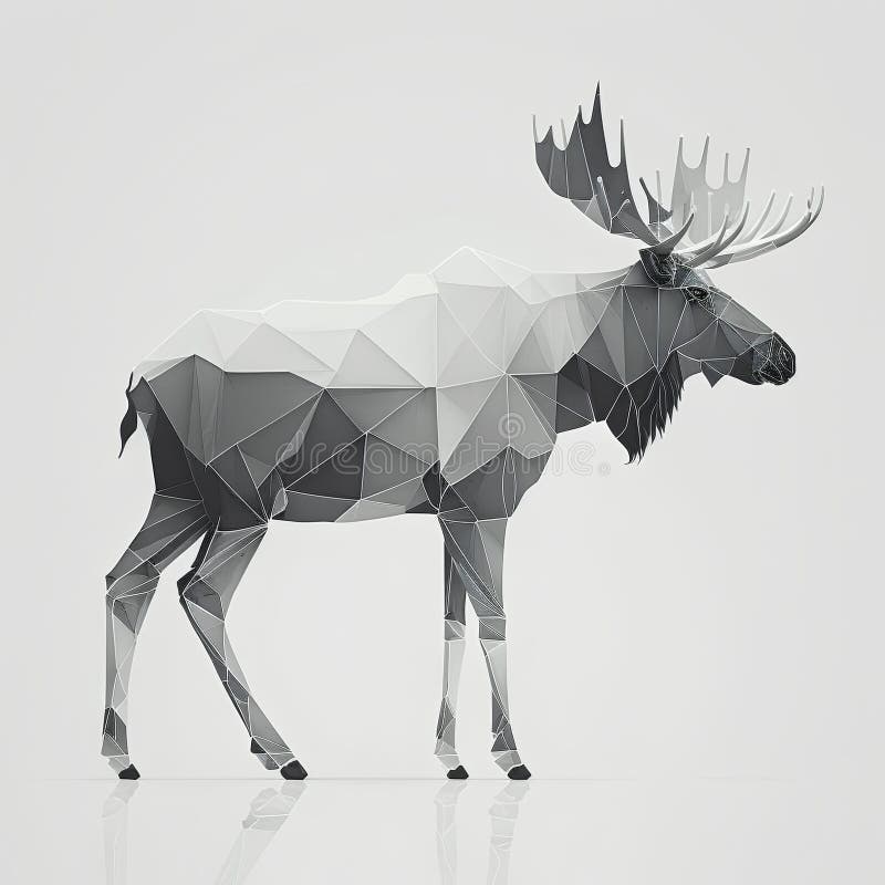 Low Poly Moose, Low Polygonal Illustration, Vector Eps10 Stock Illustration - Illustration of ...