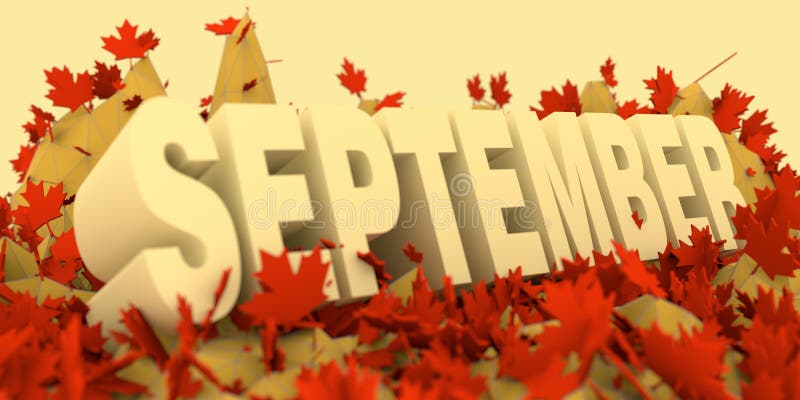 Low Poly Mountains Landscape. September Text Stock Illustration ...