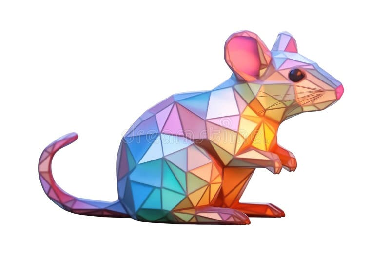 Low Poly Mouse Masterpiece Made of 3d Stained Glass Stock Illustration ...