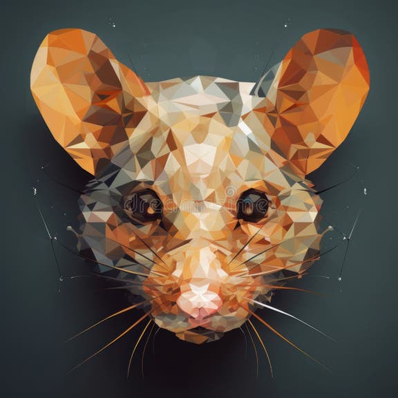 Low Poly Mouse Portrait in Surreal Style Stock Illustration - Illustration of adobe, perfect ...