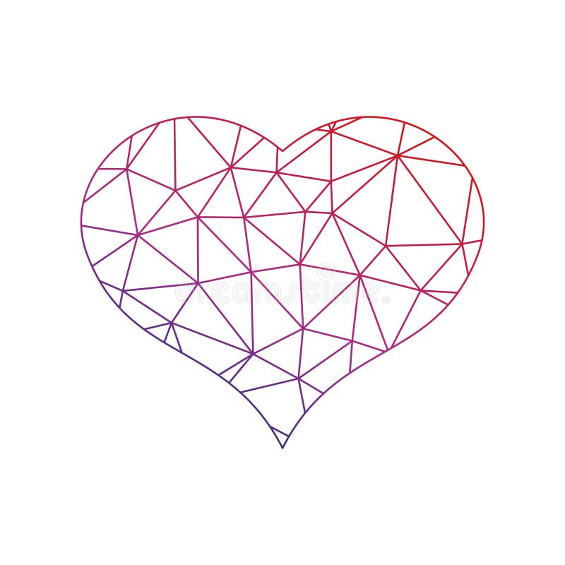 Low Poly Net Heart. Symbol of Love and St Valentines Day Stock Vector ...