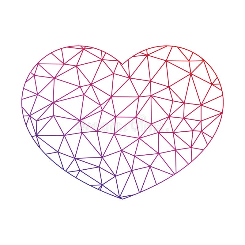 Low Poly Net Heart. Symbol of Love and St Valentines Day Stock Vector ...