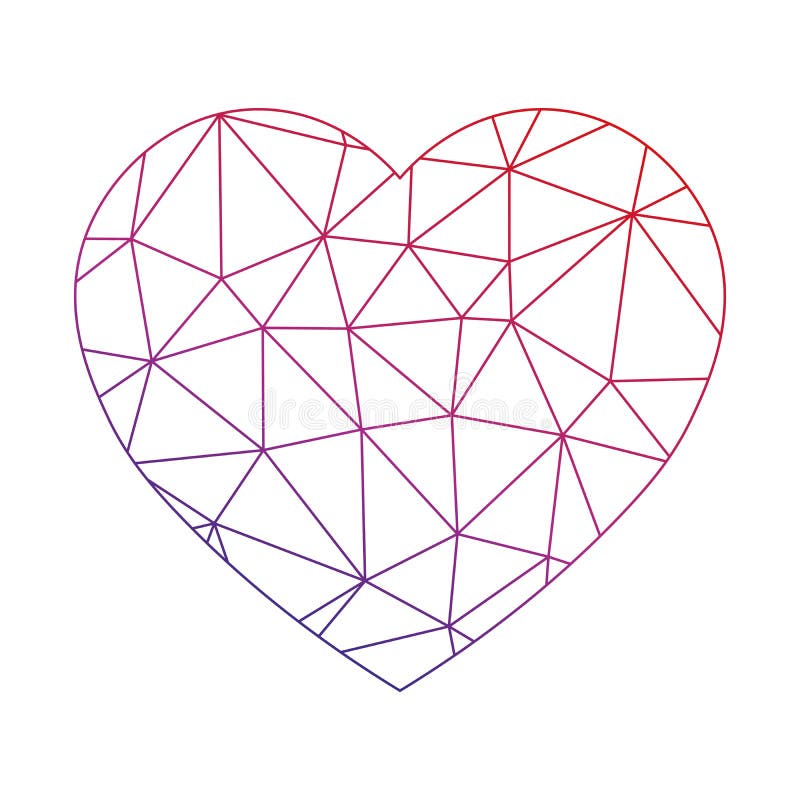 Low Poly Net Heart. Symbol of Love and St Valentines Day Stock Vector ...