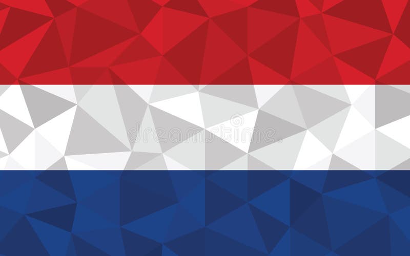 Low Poly Netherlands Flag Vector Illustration. Triangular Dutch Flag ...