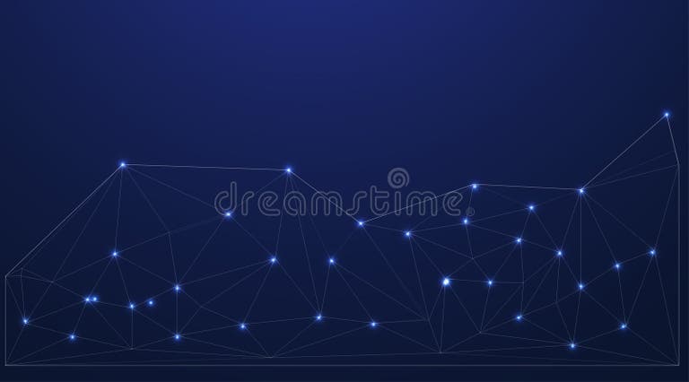 Low Poly Network Design. Stylized 3D Connection Nodes and Web ...