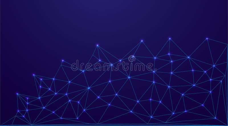 Low Poly Network Design. Stylized 3D Connection Nodes and Web ...