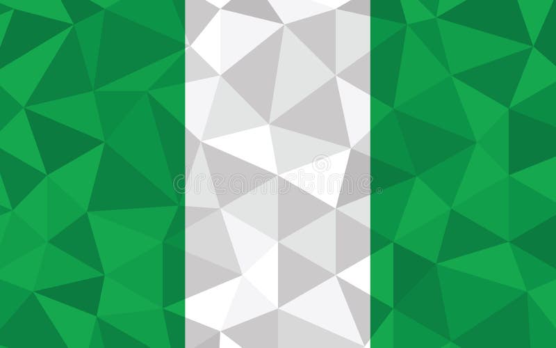 Low Poly Nigeria Flag Vector Illustration. Triangular Nigerian Flag ...