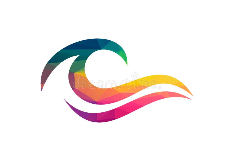 Low Poly and Ocean Wave Logo, Vector Illustration Stock Illustration ...