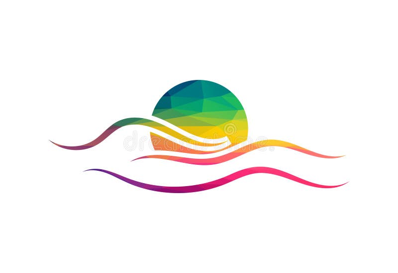 Low Poly and Ocean Wave Logo, Vector Illustration Stock Illustration ...