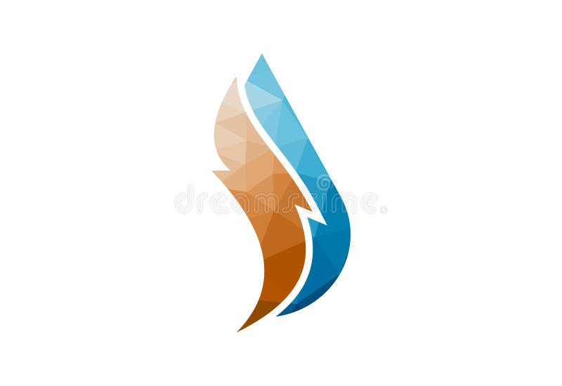 Low Poly and Oil and Gas Logo Design, Vector Design Concept Stock ...