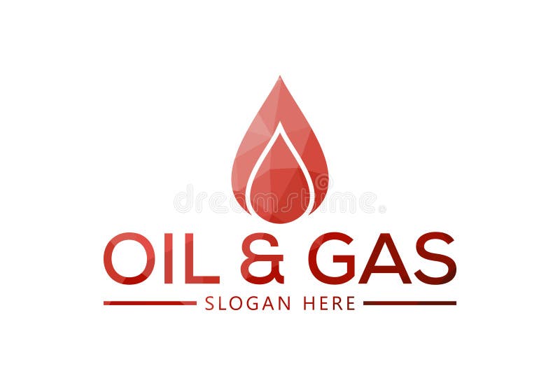 Low Poly and Oil and Gas Logo Design, Vector Design Concept Stock ...