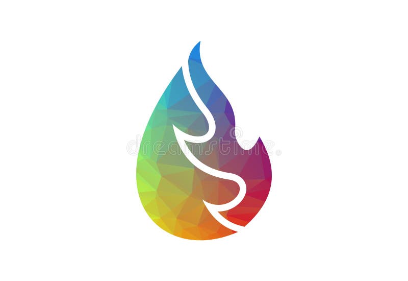 Low Poly and Oil and Gas Logo Design, Vector Design Concept Stock ...