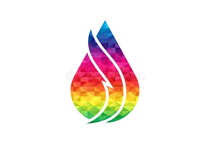 Low Poly and Oil and Gas Logo Design, Vector Design Concept Stock ...