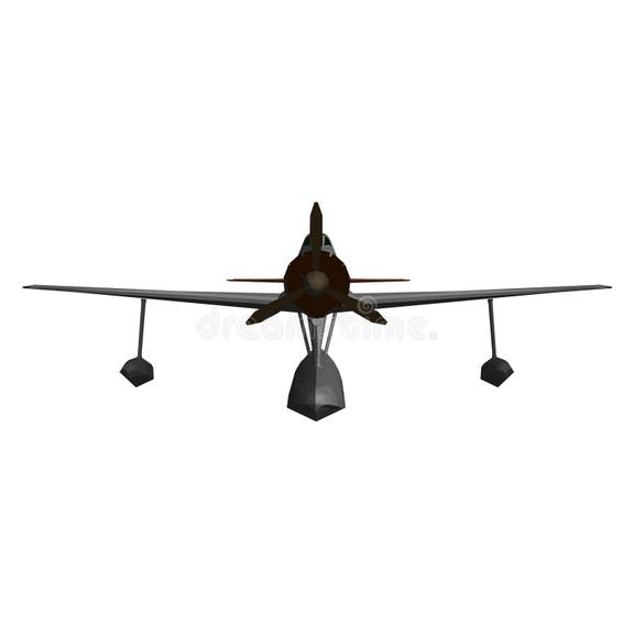 Low Poly Old Plane for Landing and Taking Off from the Water. Front ...