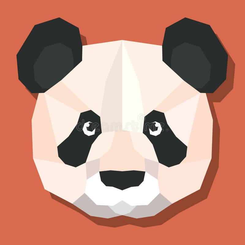 Low Poly Panda Head Front. Vector Stock Vector - Illustration of ...