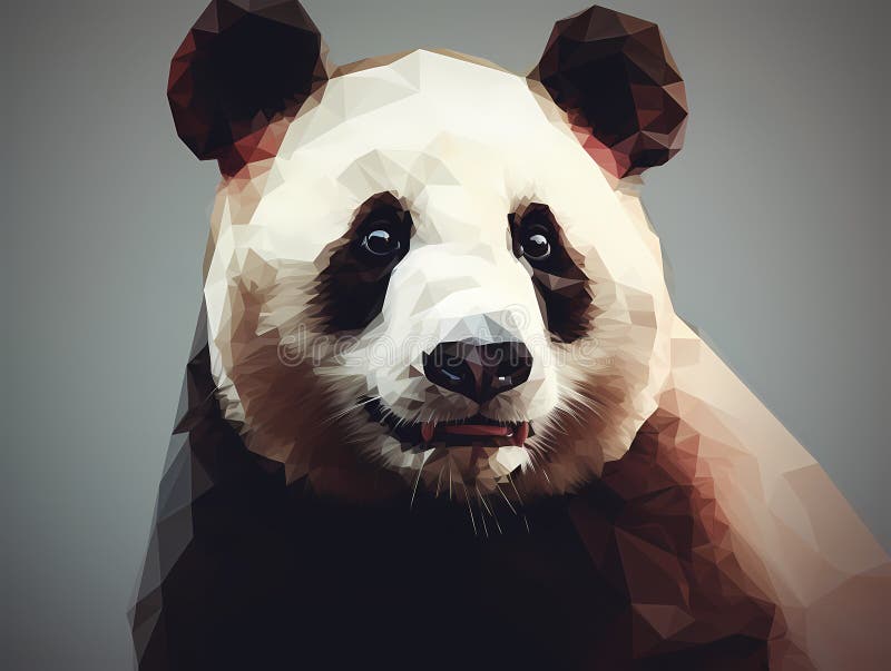 Low Poly Panda Portrait, AI Generated Stock Illustration - Illustration ...