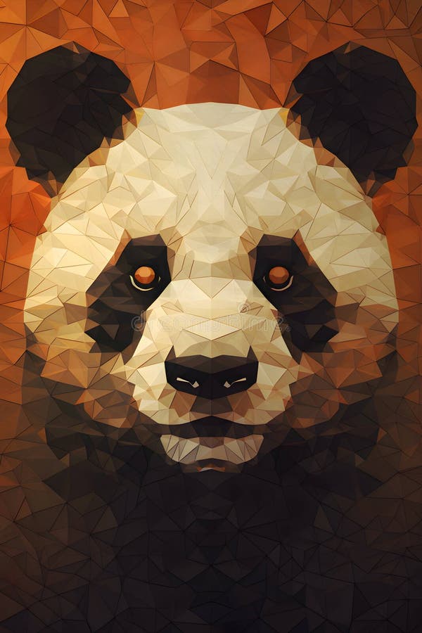 Low Poly Panda Portrait. Polygonal Background Stock Illustration ...