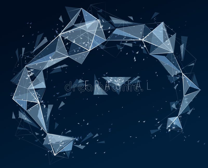 Low Poly Particles Abstract Vector Background, Polygonal Fractal Design ...