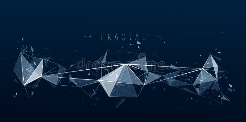 Low Poly Particles Abstract Vector Background, Polygonal Fractal Design ...