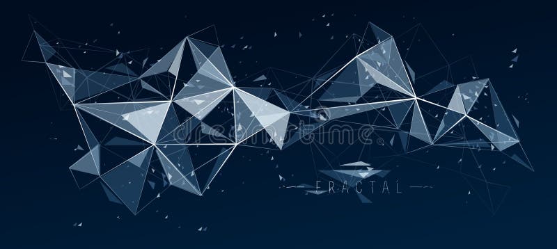 Low Poly Particles Abstract Vector Background, Polygonal Fractal Design ...
