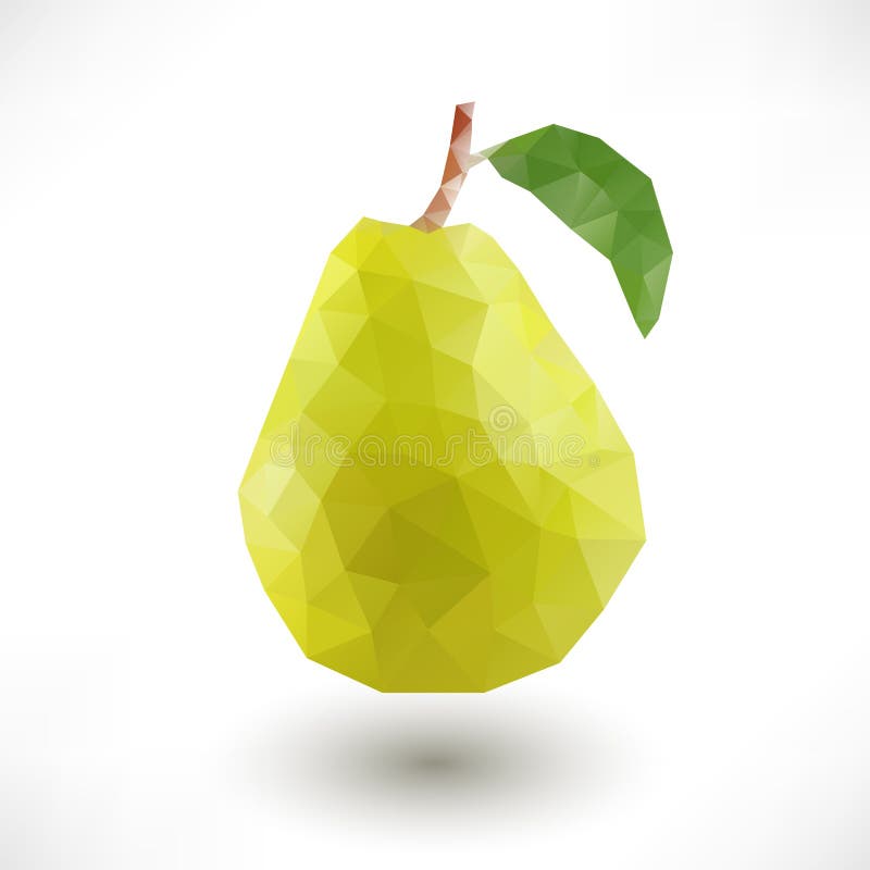 Low poly pear stock vector. Illustration of fruity, abstract - 140060696
