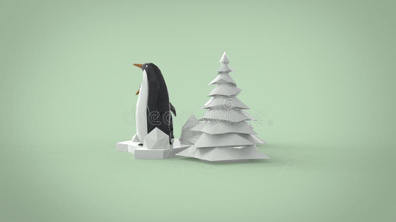 Low Poly Penguin - Stylized Digital Art Stock Illustration ...
