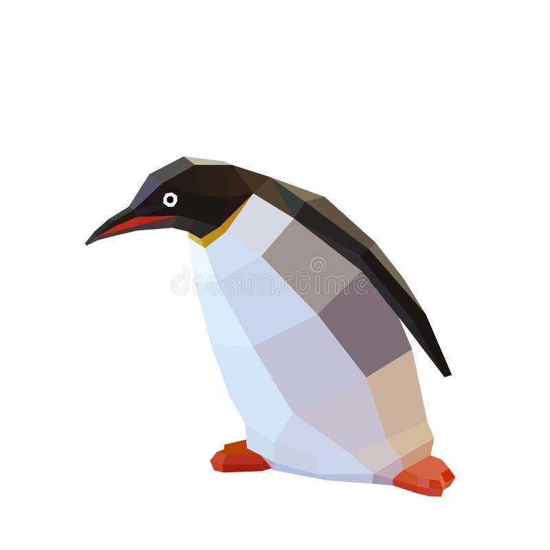 Low Poly Penguin - Stylized Digital Art Stock Illustration ...