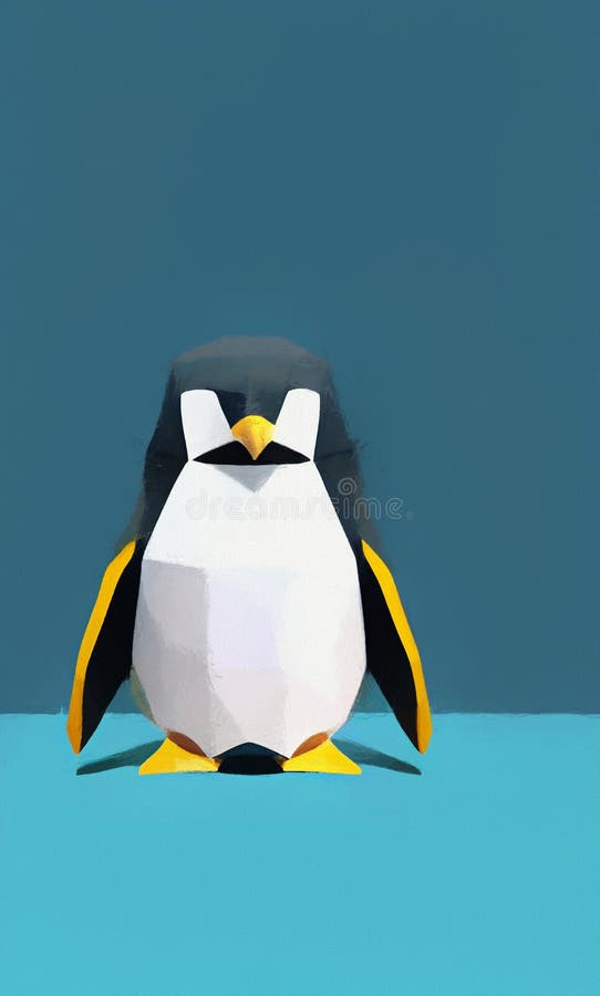 Low Poly Penguin - Stylized Digital Art Stock Illustration ...