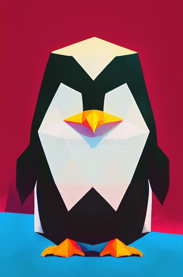 Low Poly Penguin - Stylized Digital Art Stock Illustration ...