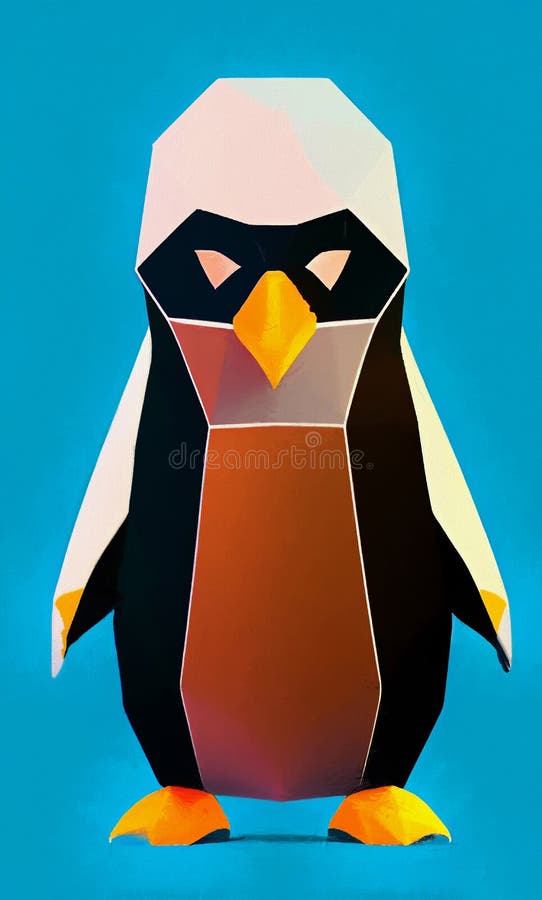 Low Poly Penguin - Stylized Digital Art Stock Illustration ...