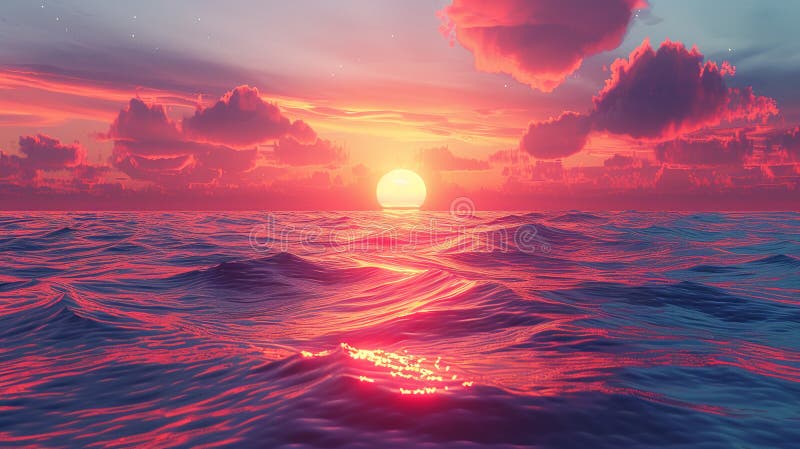 Low-Poly Pixelated Landscape for a VR World the Horizon Blurs into ...