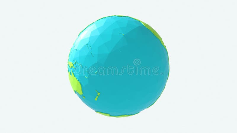 Low Poly Planet Earth Rotating in Loop Stock Footage - Video of ...