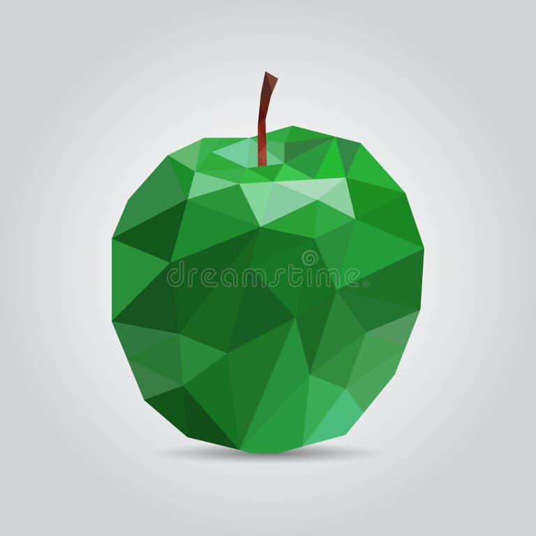 Polygonal Green Apple with Background. Vector Illustration. Free Stock ...