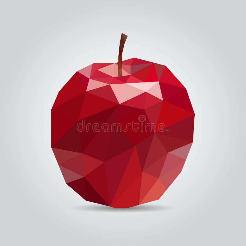 Polygonal Red Apple with Background. Vector Illustration. Stock Vector ...