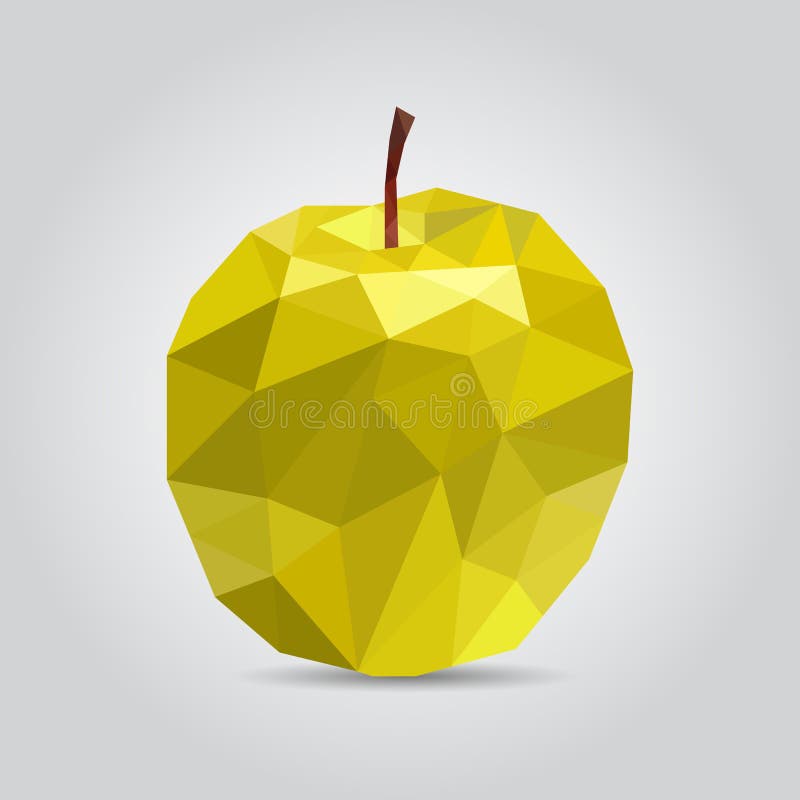 Polygonal Yellow Apple with Background. Vector Illustration. Free ...