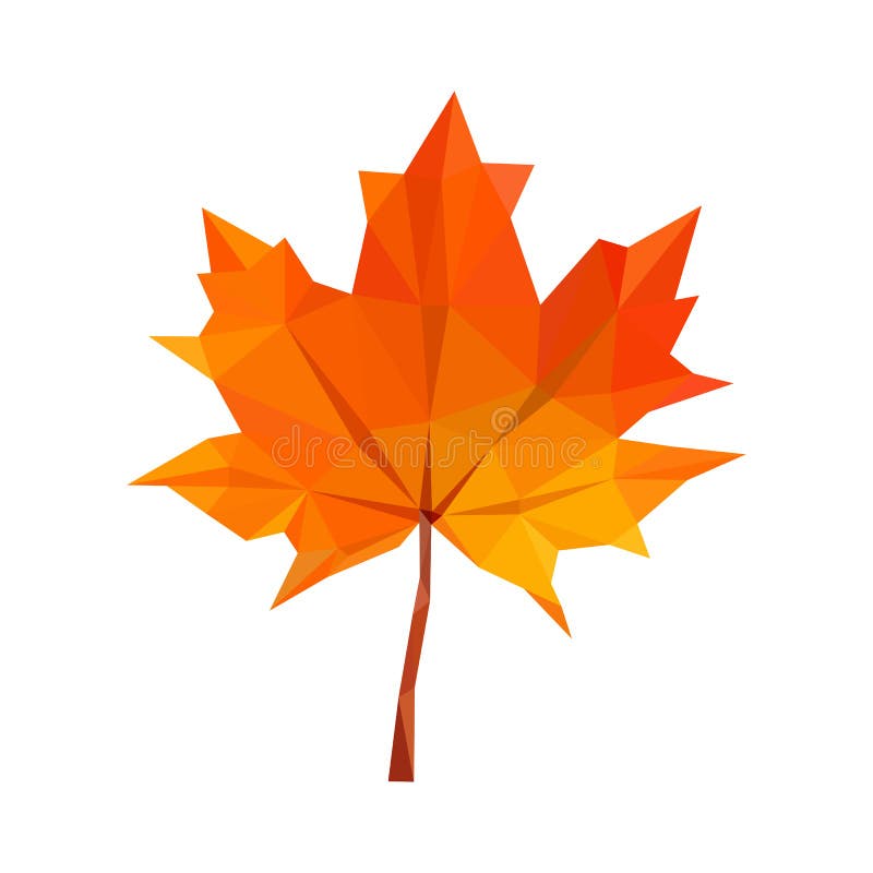 Low-poly Polygon Red Autumn Maple Leaves Stock Vector - Illustration of ...